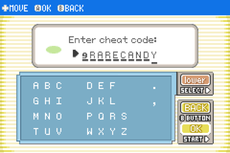 Pokemon Lazarus In-Game Cheat Codes (Updated to v2.0)